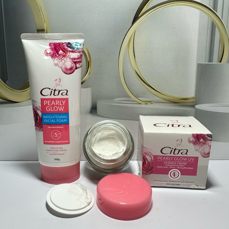 Jual Paket Citra Pearly Glow Uv Powder Cream 40gr + Facial Foam Citra ...