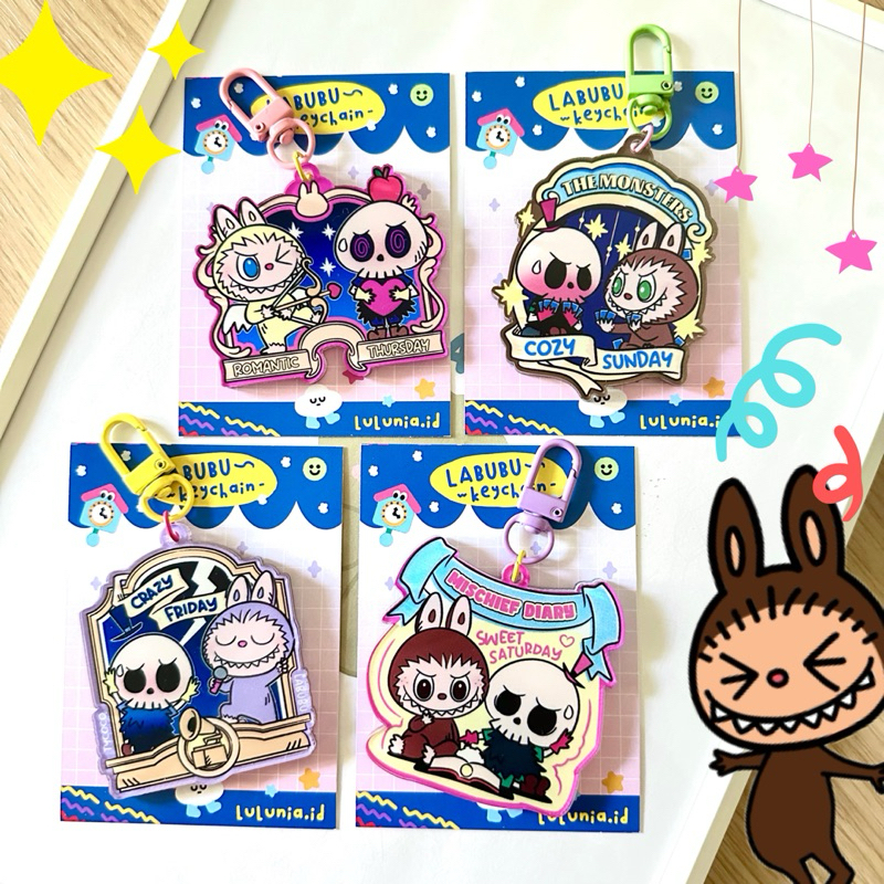 Jual Daily Labubu Acrylic Keychain/Couple Keychain (bagcharm/gantungan ...