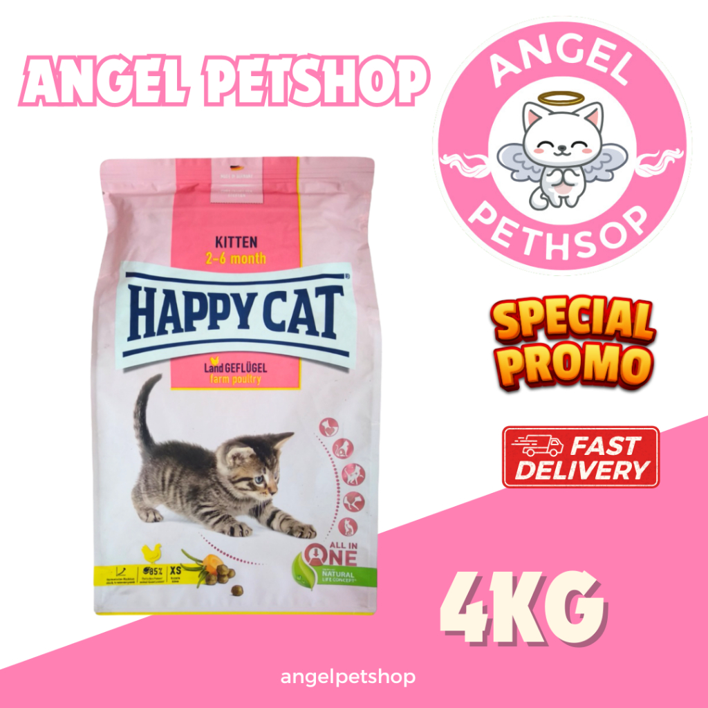 Jual Happy Cat Kitten Geflugel Farm Poultry 4kg | Shopee Indonesia