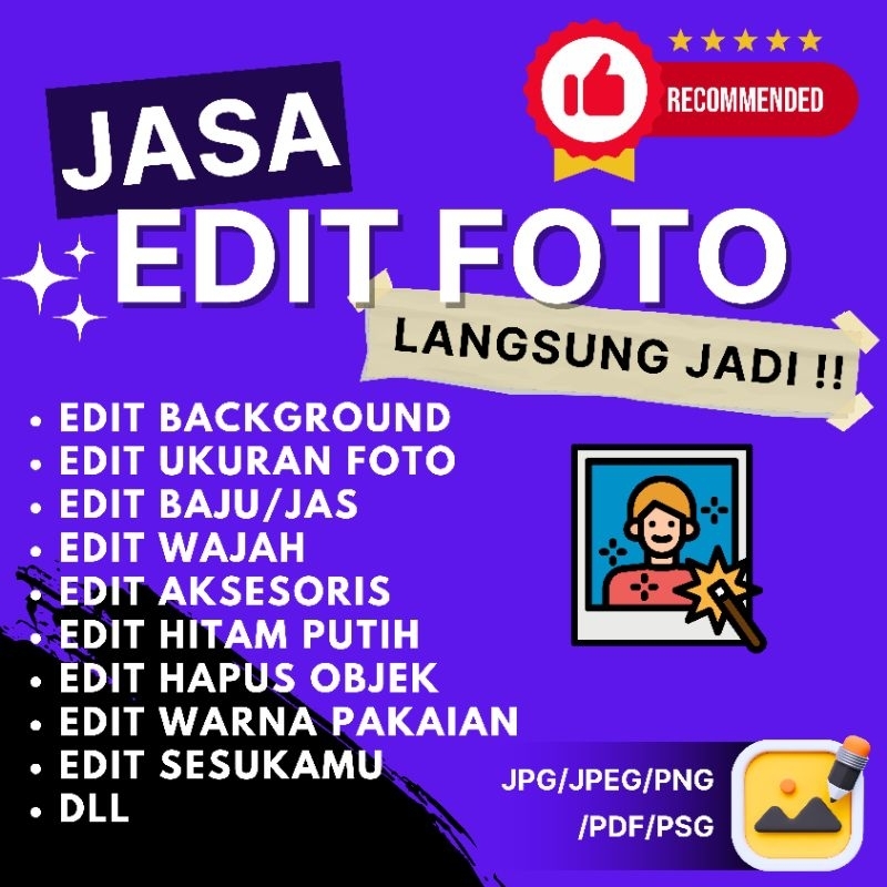 Jual jasa edit foto / edit pas foto / edit wajah / edit bacground ...