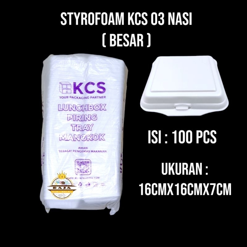 Jual Styrofoam Makanan / Styrofoam Nasi KCS 03 ( Besar ) isi 100 PCS ...