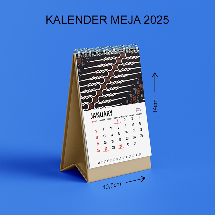 Jual Kalender 2025 Lengkap Kalender Meja Ukuran Kecil Motif Batik #07 ...