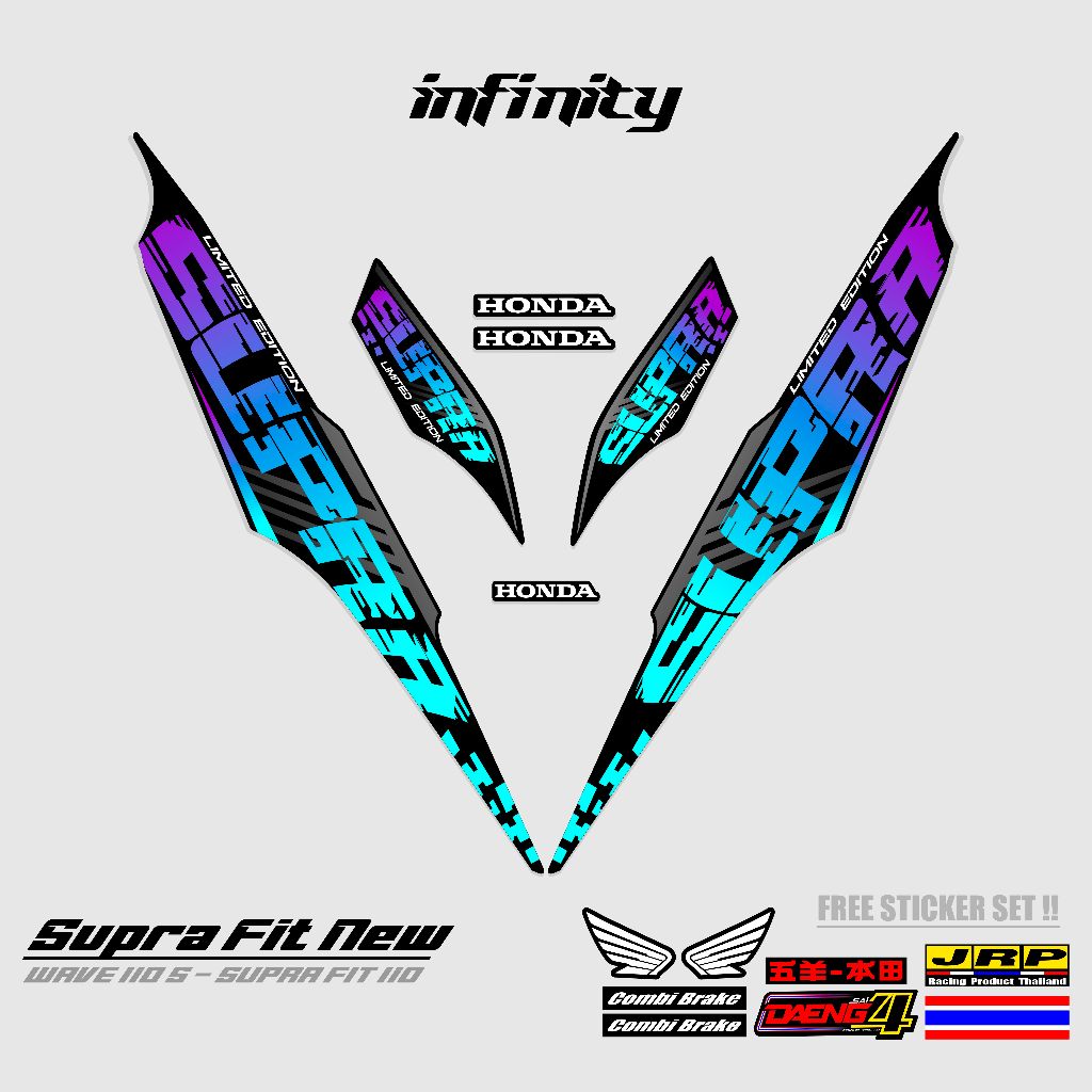 Jual STRIPING SUPRA FIT NEW MOTIF 24 / STOCK DECAL WAVE 100 S / STIKER ...