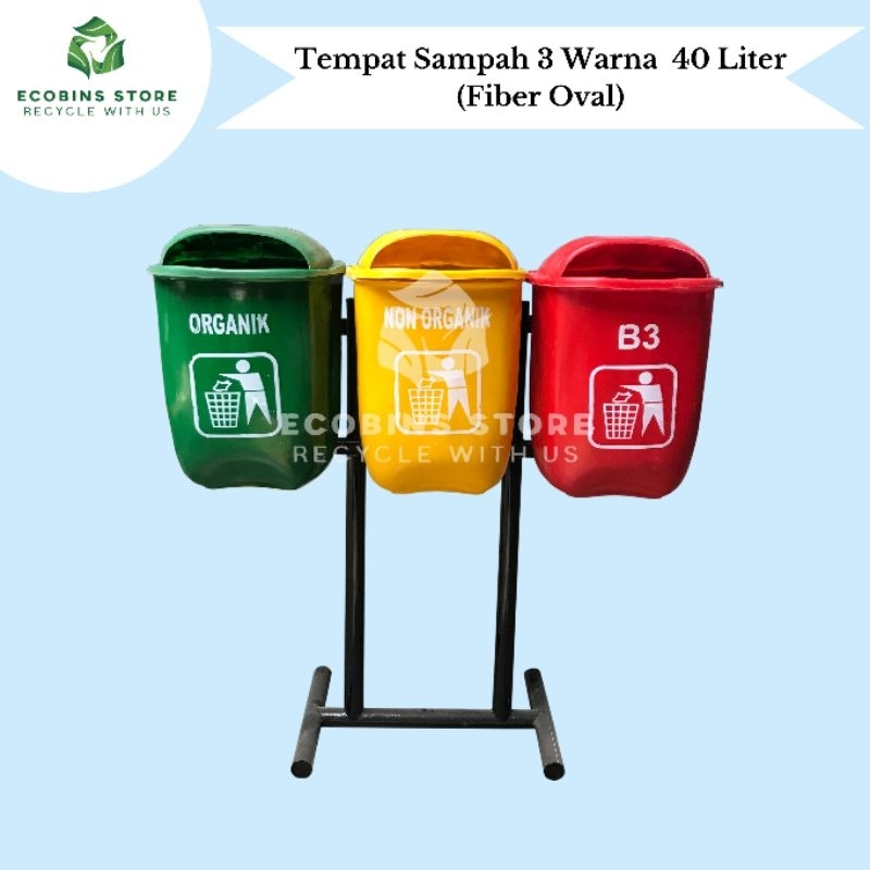 Jual Tempat Sampah 3 Warna, Tempat Sampah 3 in 1 Kapasitas, Tempat ...
