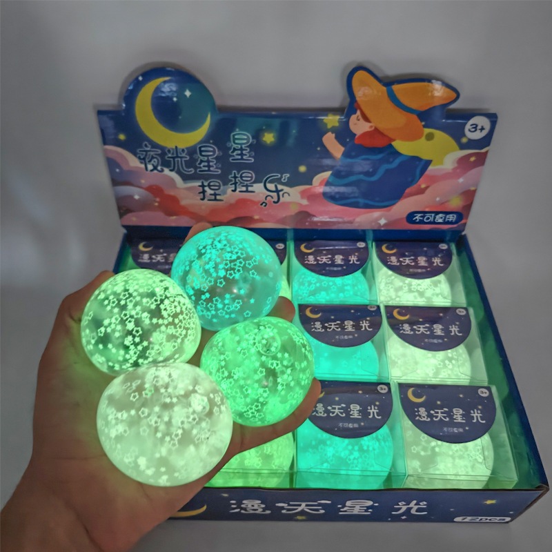 Jual Mainan Squishy Stress Ball Glow in the Dark Maltose Balls Fidget ...