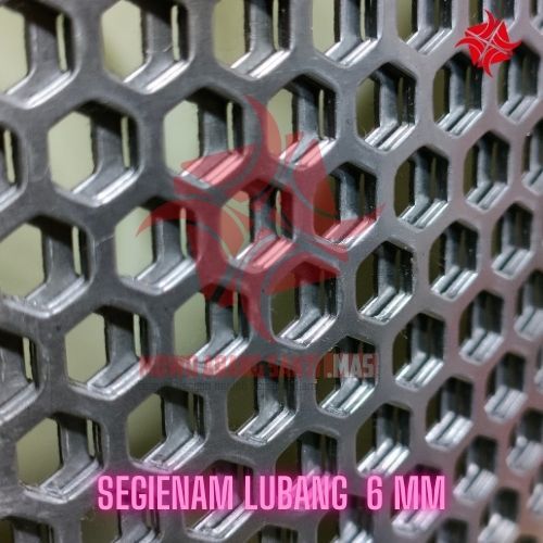 Jual 92x36 Cm Ram gril / Plat besi Lubang Motif Segienam tebal 0,8 mm ...