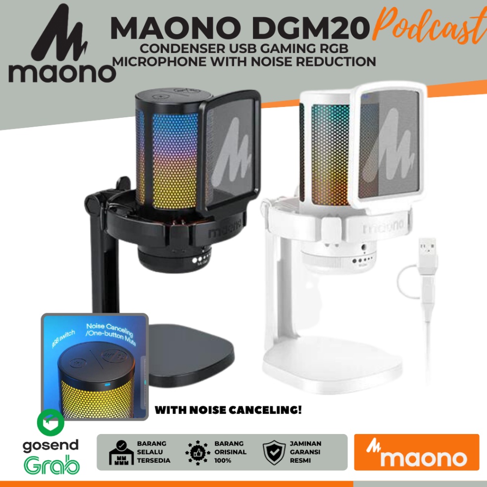 Jual Menarik MAONO DGM2 GamerWave Condenser USB Gaming RGB Microphone Noise Reduction DM2 ...