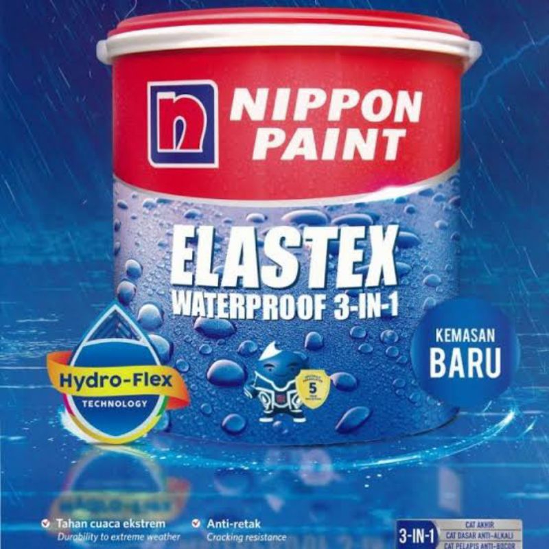 Jual ELASTEX CAT WATERPROOFING 3 IN 1 NIPPON PAINT 1KG/BISA REQUEST WARNA | Shopee Indonesia