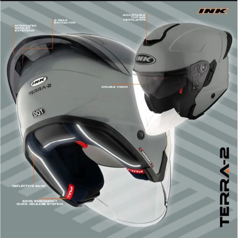 Jual Helm ink terra 2 double visor Half Face original | Shopee Indonesia