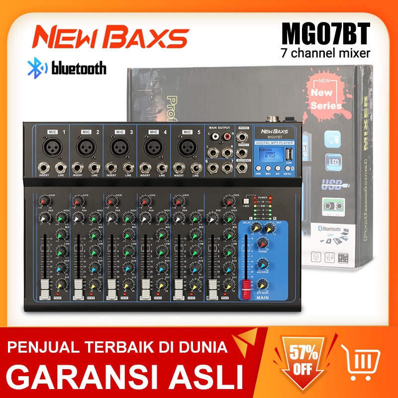 Jual NEW BAXS AUDIO MIXER profesional 7-channel MG07BT Penguat sinyal ...