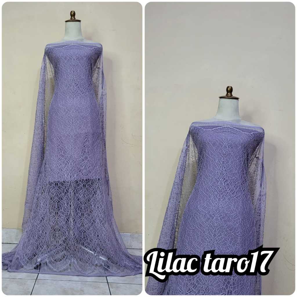 Jual kain brokat chantily serian warna lilac dan taro isi 2.5m x 1.5m ...