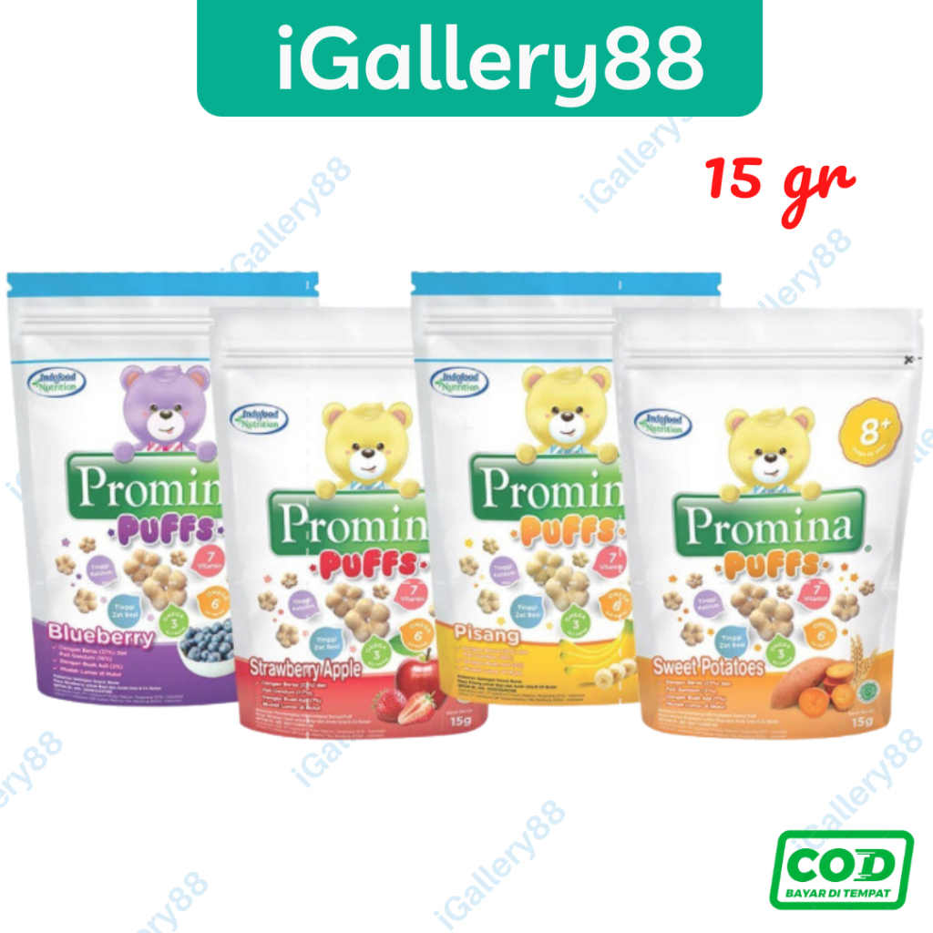 Jual Promina Puff Snack Bayi 15 gr / Snack Bayi puffs Usia 8+ / Cemilan ...