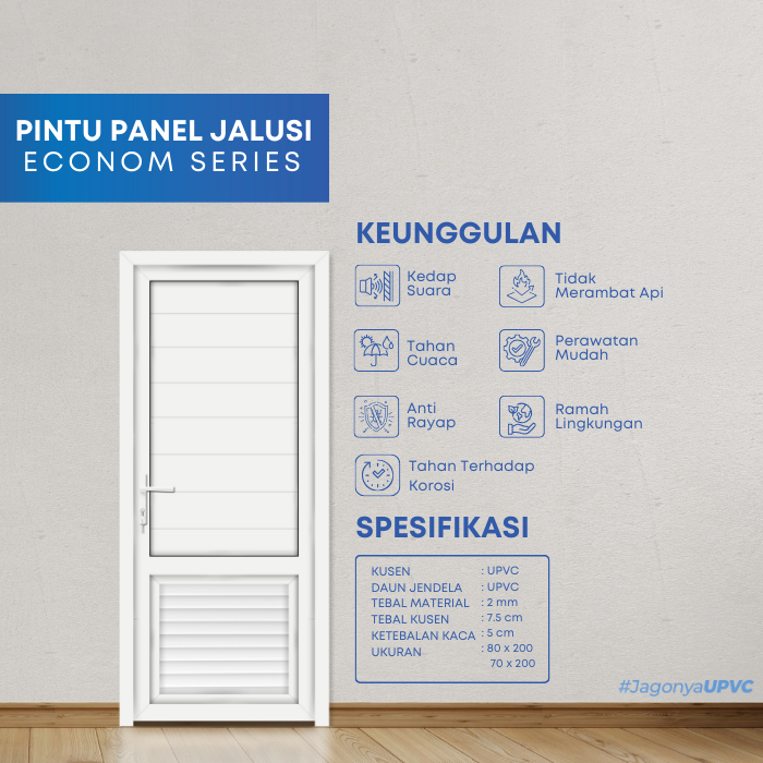 Jual PINTU UPVC EKONOM FULL PANEL + JALUSI | Shopee Indonesia