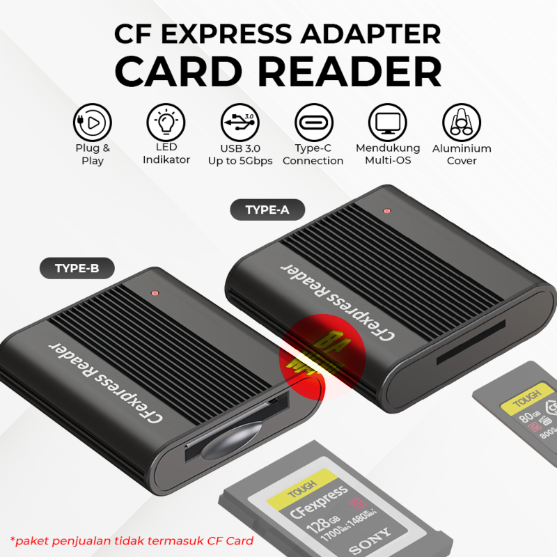 Jual Adapter Card Reader CF Compact Flash Express Type C USB A B Type-A ...