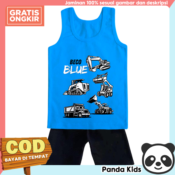Jual Setelan Kaos Anak Laki-Laki Lengan Kutung Motif Beco Blue 1-10 tahun-Panda Kids | Shopee ...