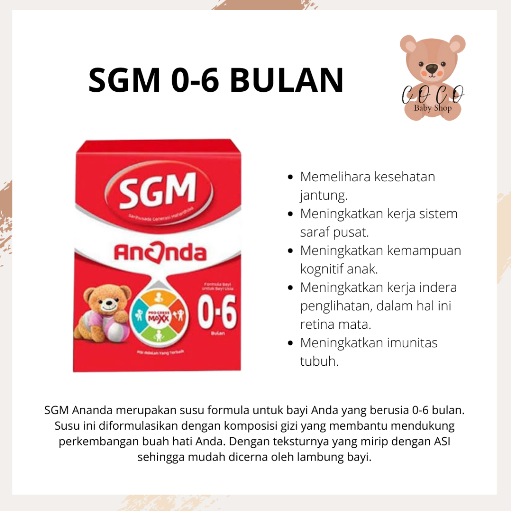 Jual SGM Ananda (0-6 bulan) | Shopee Indonesia