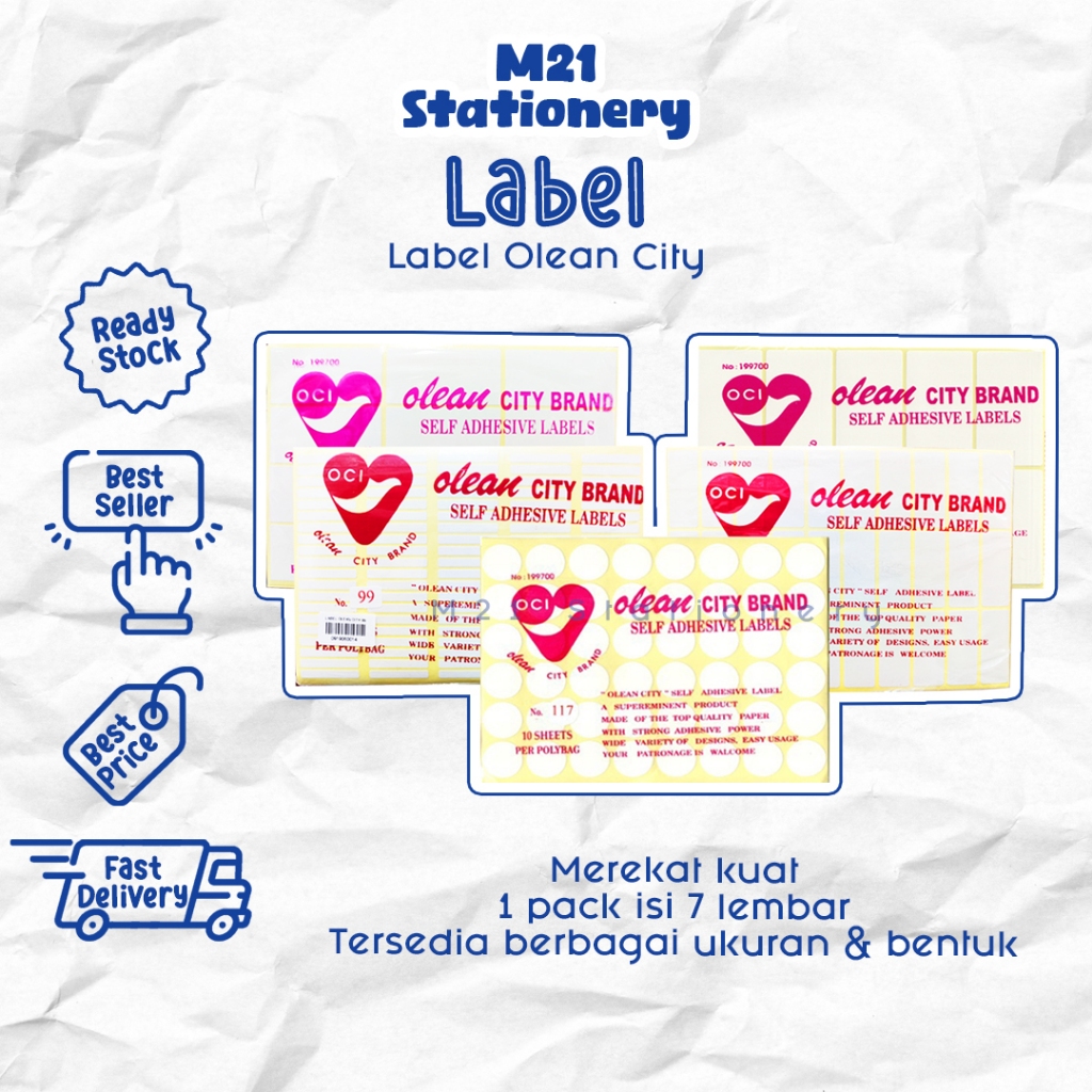 Jual LABEL OLEAN CITY / 109, 103, 119, 118, 114, 117, 115, 121, 108 ...