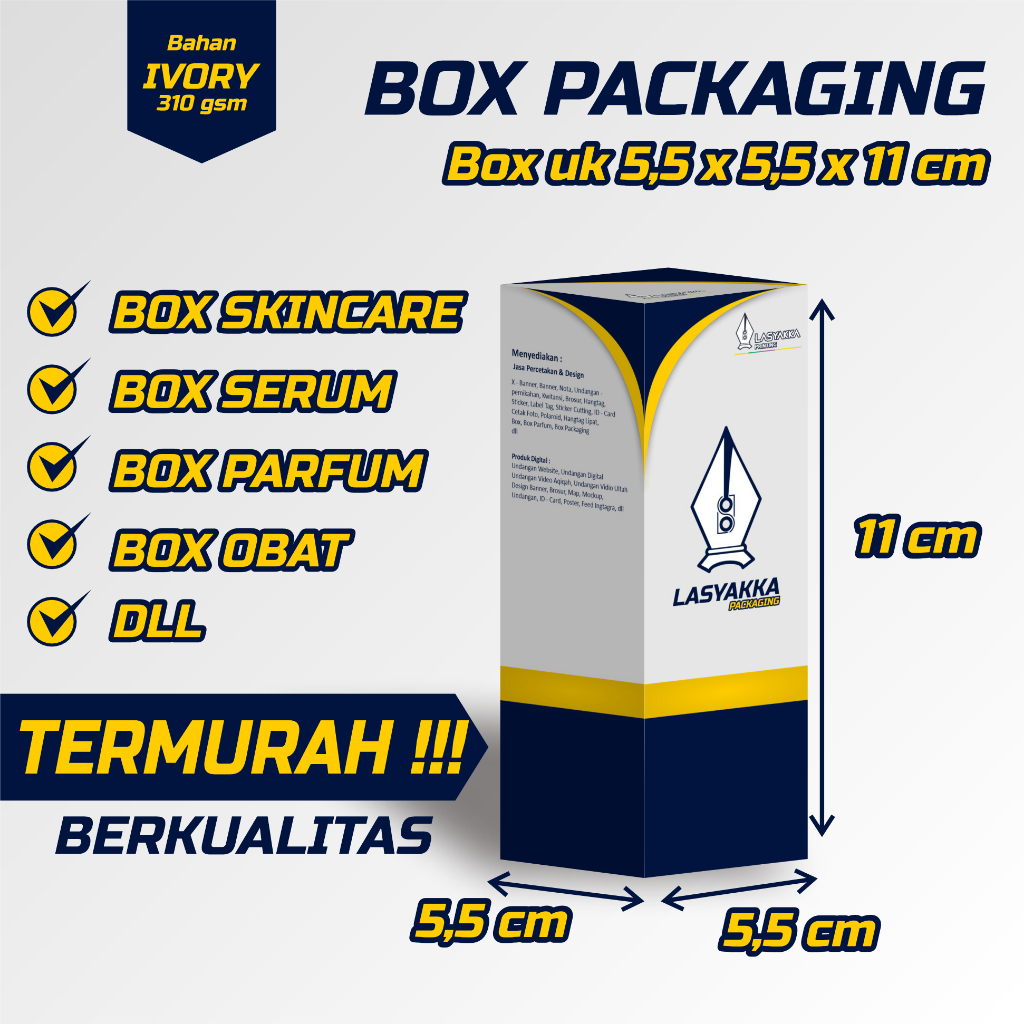 Jual box custom ukuran 5,5 x 5,5 x 11 cm | Shopee Indonesia