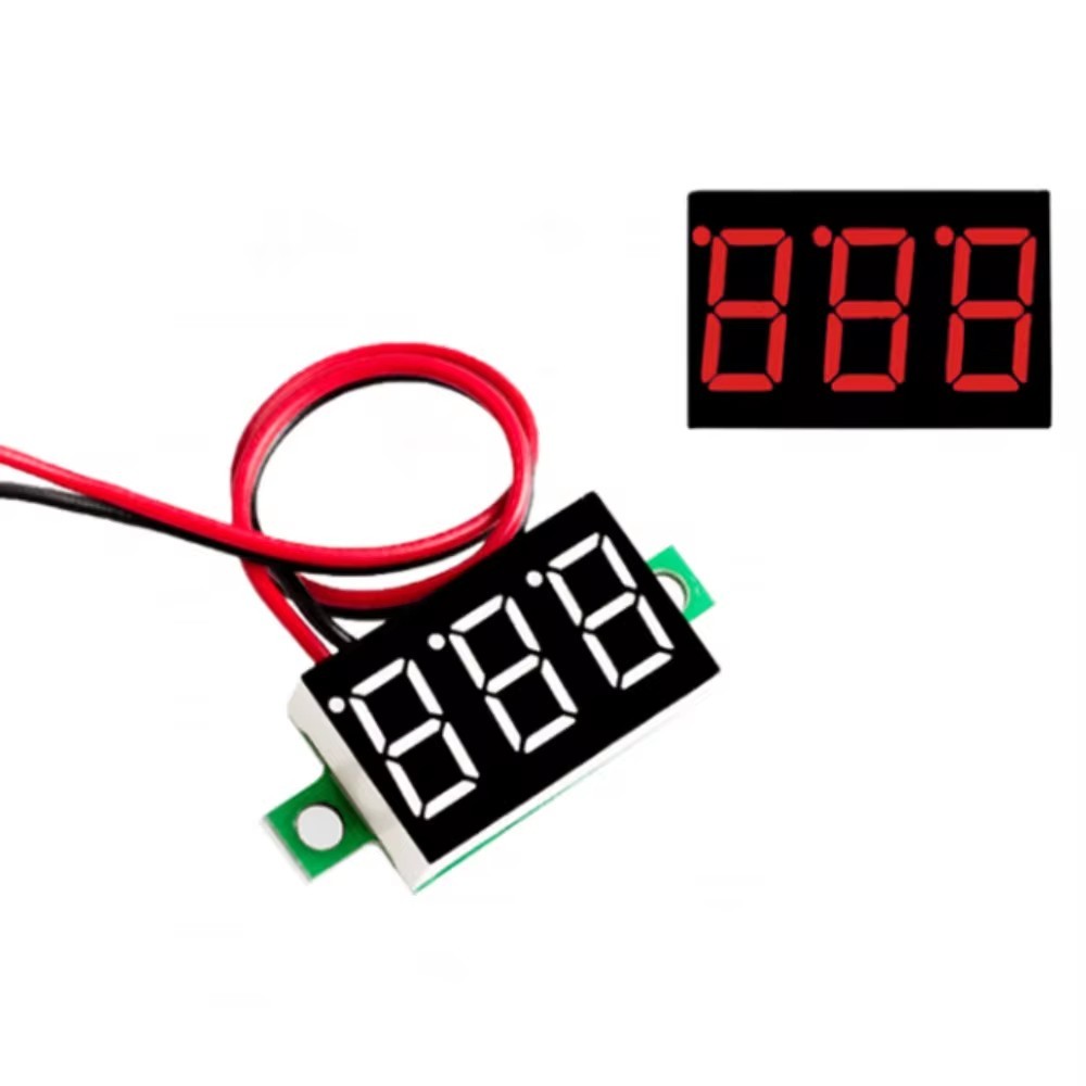 Jual Digital Voltmeter DC 30V Mini Volt Meter 0.36" 2 Kabel 4.5-30V ...