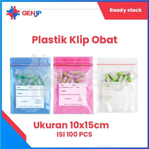 Jual Plastik Klip Obat Ukuran 10x15cm 100pcs/pack Varian Biru, Merah ...