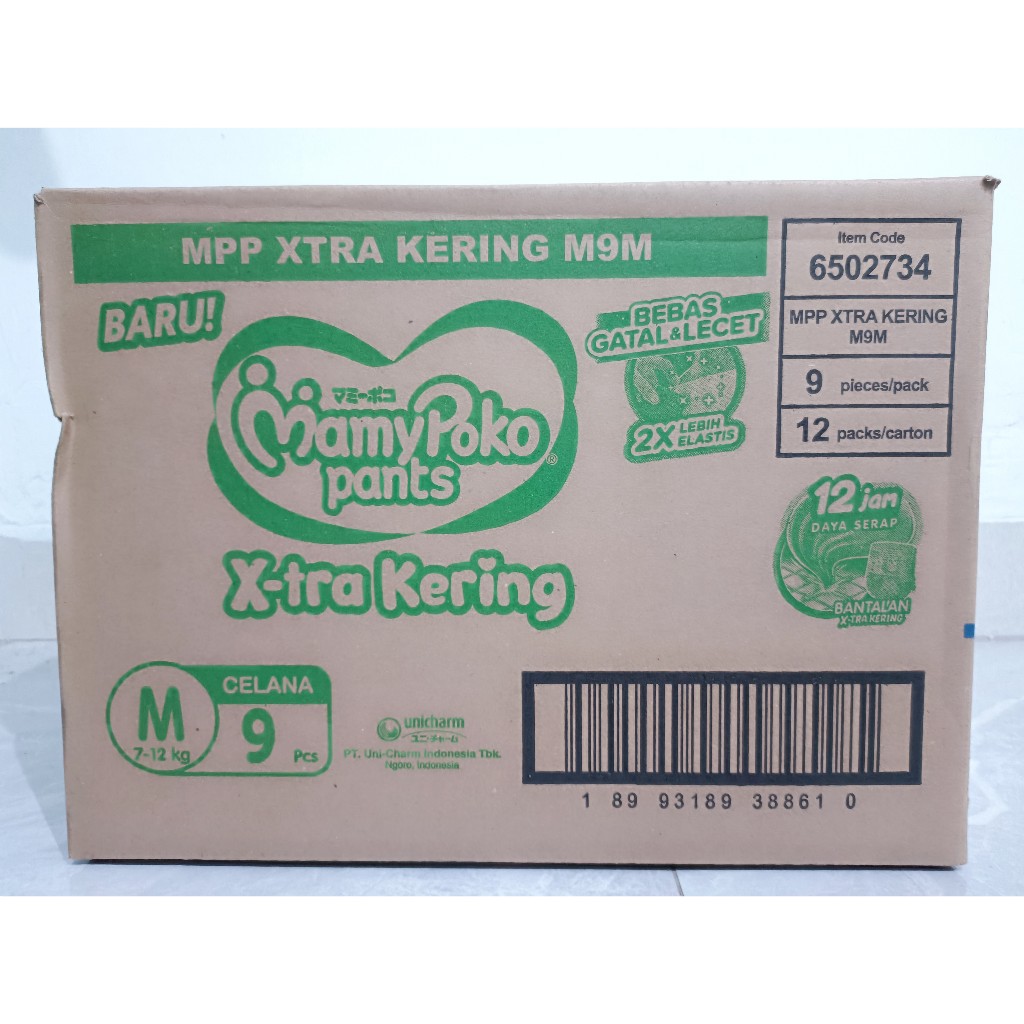 Jual MamyPoko M9 Pants X-tra Kering | Mamy Poko M9 (1 Karton / 12 Ball) | Shopee Indonesia