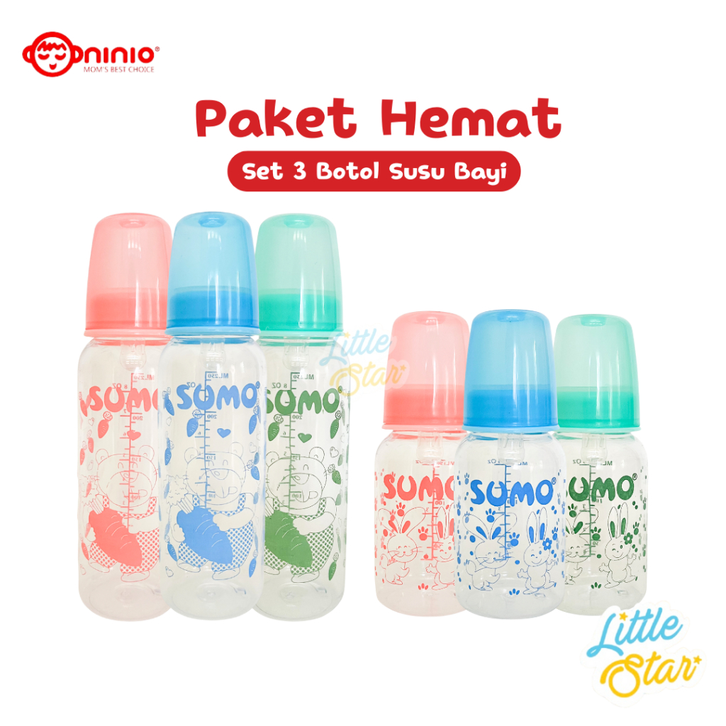 Jual 3 Pcs Botol Dot Susu Bayi Sumo Ninio Feeding Baby Bottle Nipple ...