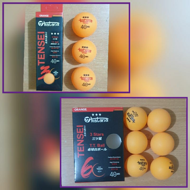 Jual BOLA PINGPONG KATANA TENSEI 40+ ABS, 3 STAR. ORIGINAL | Shopee Indonesia