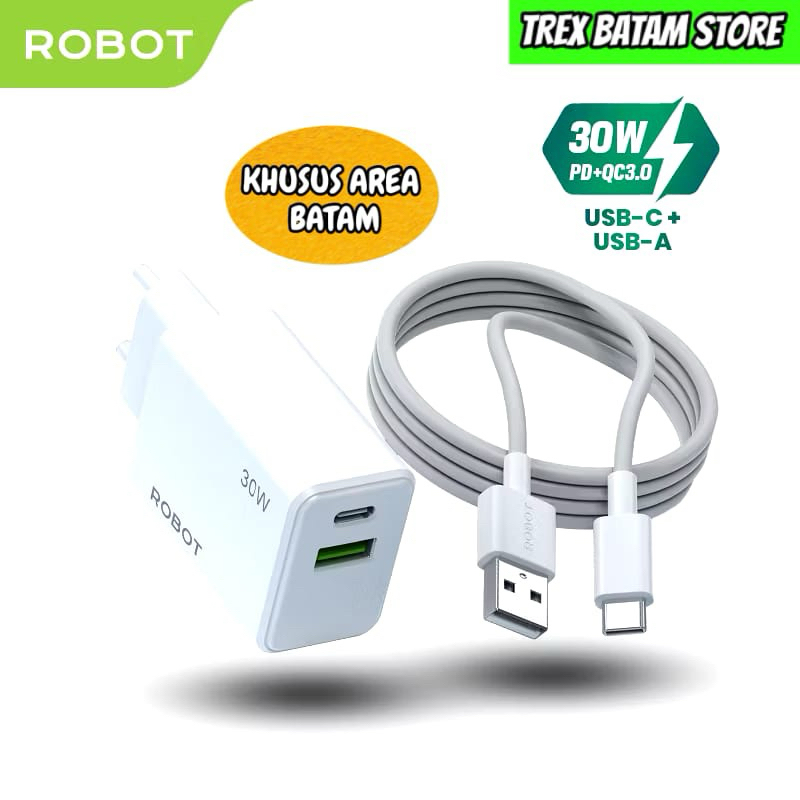 Jual CHARGER ROBOT FAST CHARGING 30 W PD + QC 3.0 GARANSI RESMI 1 TAHUN ...