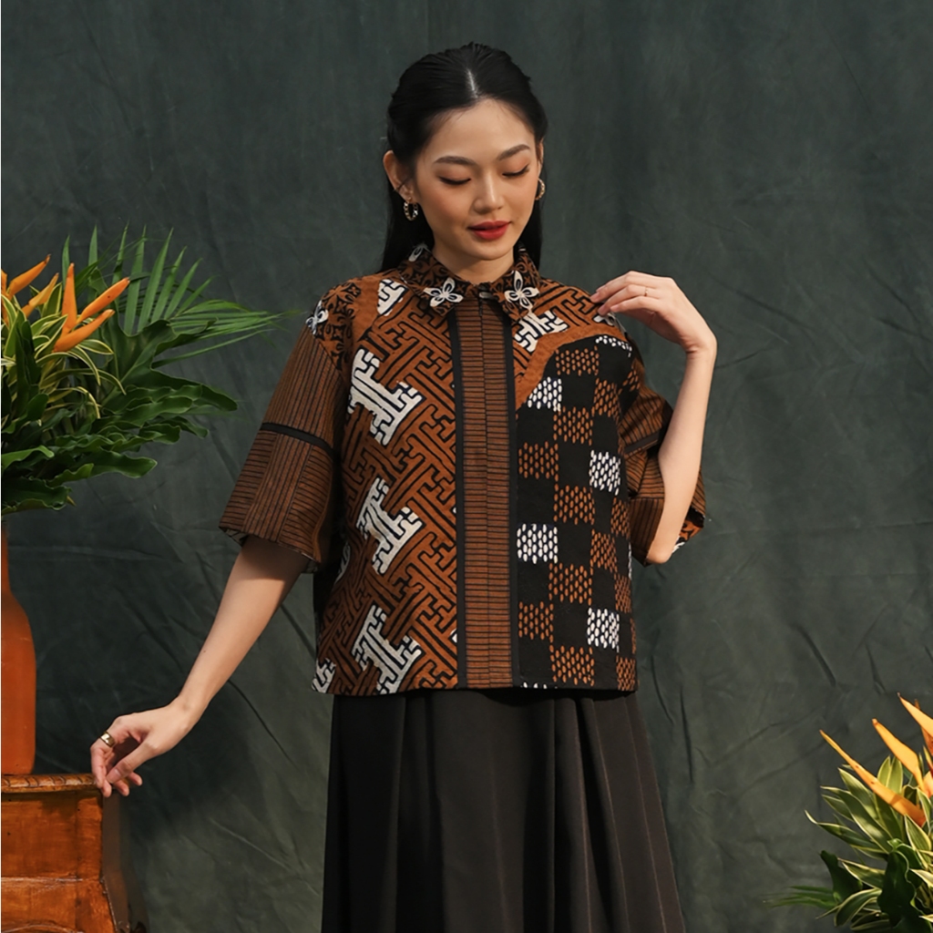 Jual NONA RARA - Misty Dobi Sogan T3147, Baju kerja blouse batik wanita ...
