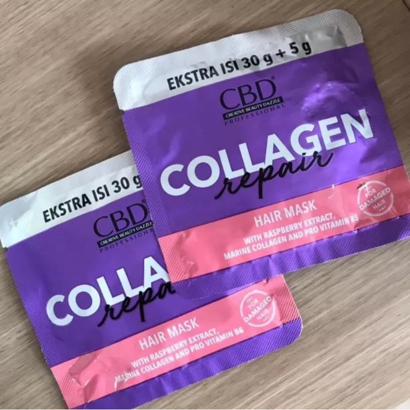 Jual CBD COLLAGEN REPAIR HAIR MASK SACHET 35gr | Shopee Indonesia