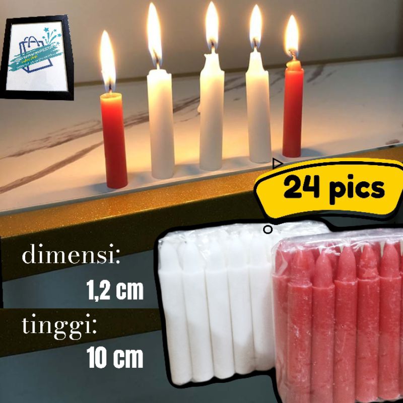 Jual (24 pics) lilin kecil,lilin merah,lilin putih, lilin doa, lilin ...