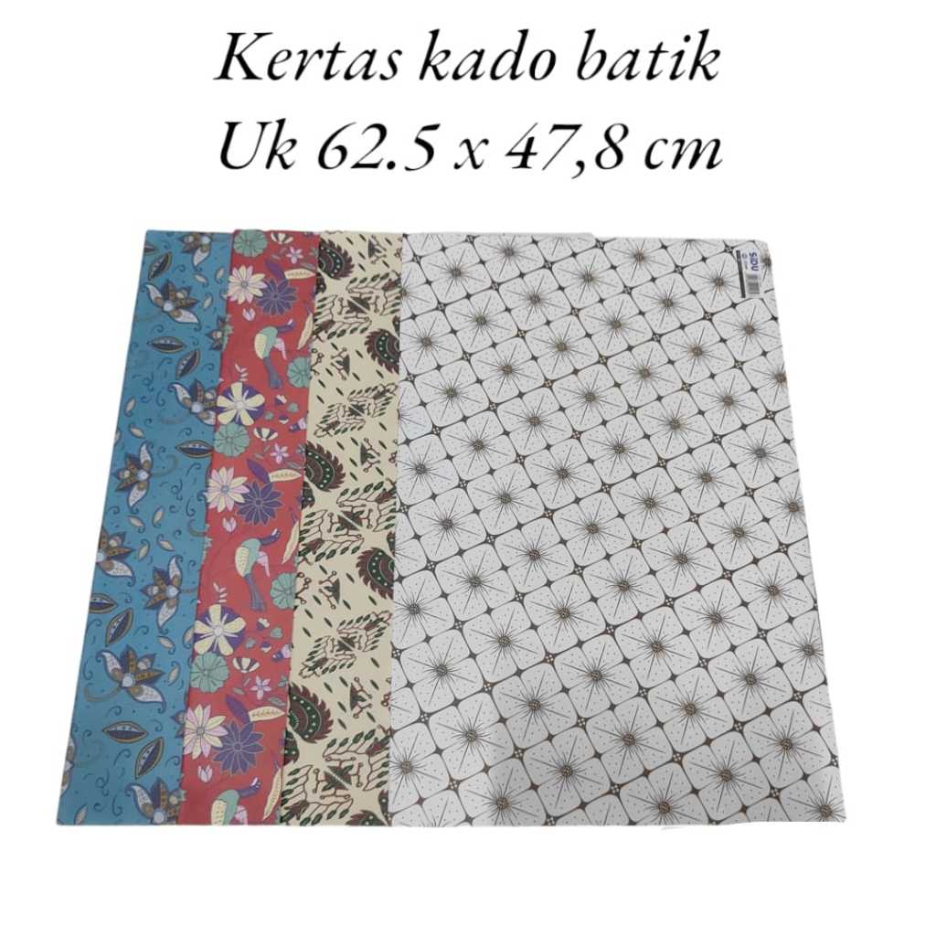 Jual KERTAS KADO SIDU MOTIF BATIK / BUNGKUS HADIAH UKURAN 62,5 x 48 CM ...