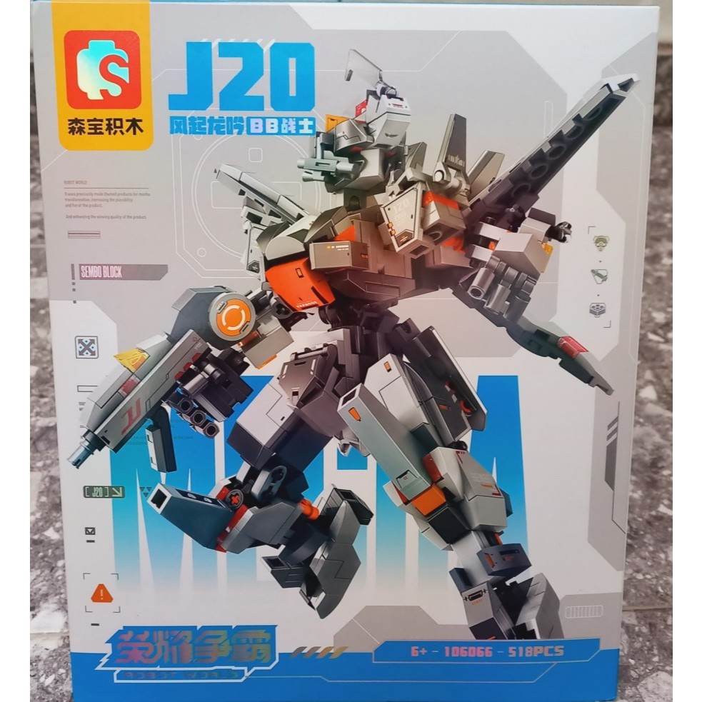 Jual Sembo 106066 Mecha J20 White Robot brick block - 518pcs | Shopee Indonesia