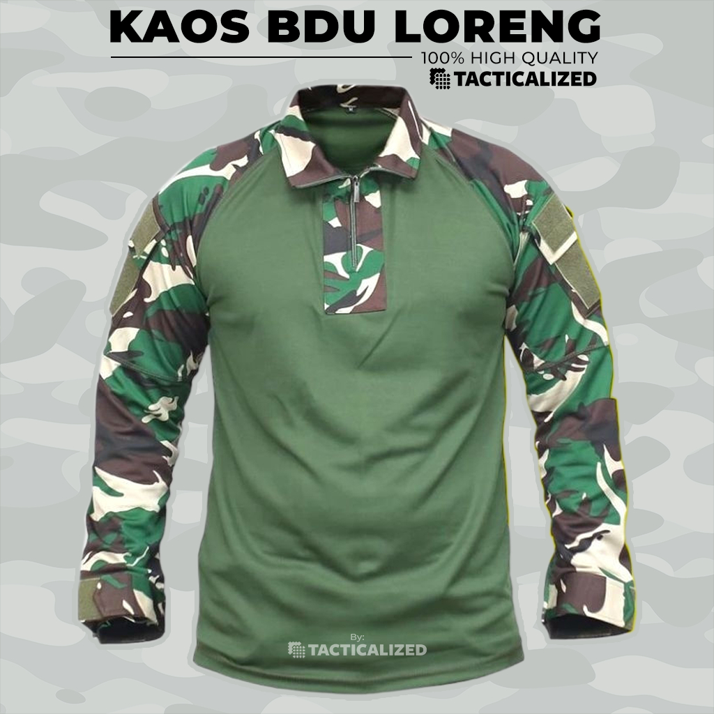 Jual Kaos BDU Loreng Lengan Panjang Dryfit Baju Tactical TNI Motif Malvinas KRI | Shopee Indonesia