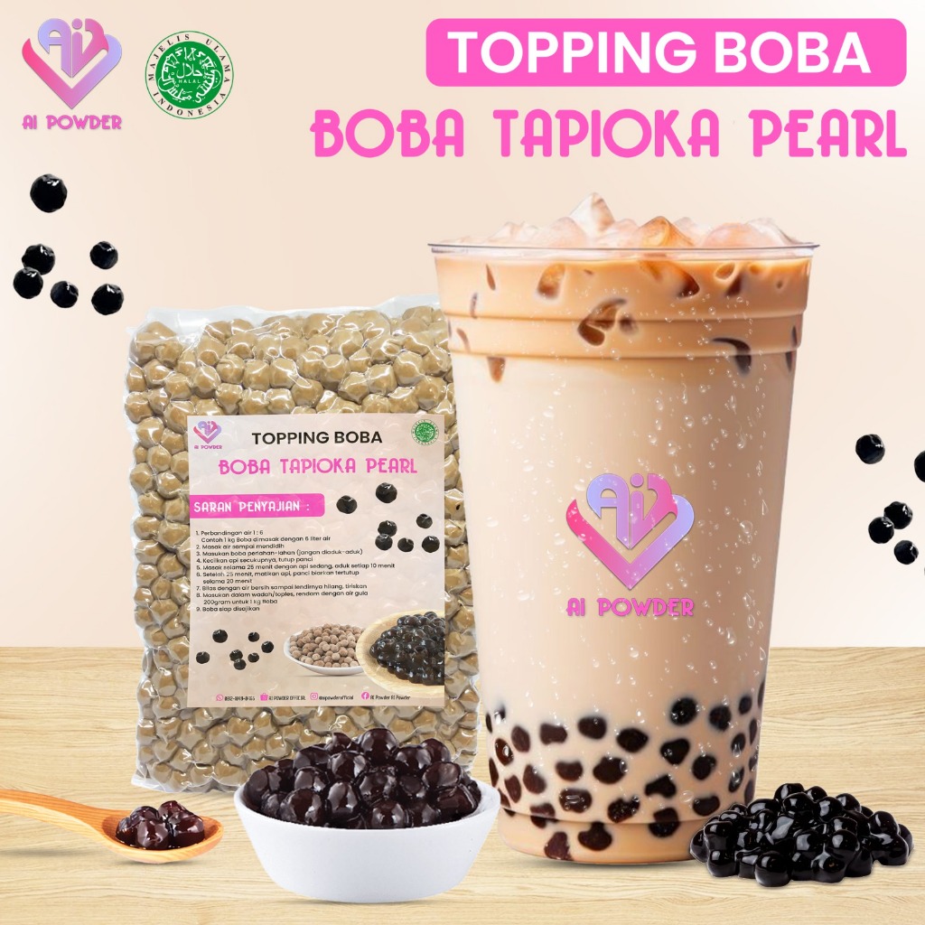 Jual Boba Tapioka Pearl Premium Topping Minuman Boba Drink 1Kg | Shopee ...