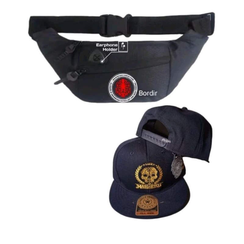 Jual Tas Selempang Cowok Gambar Masberto Plus Topi | Shopee Indonesia