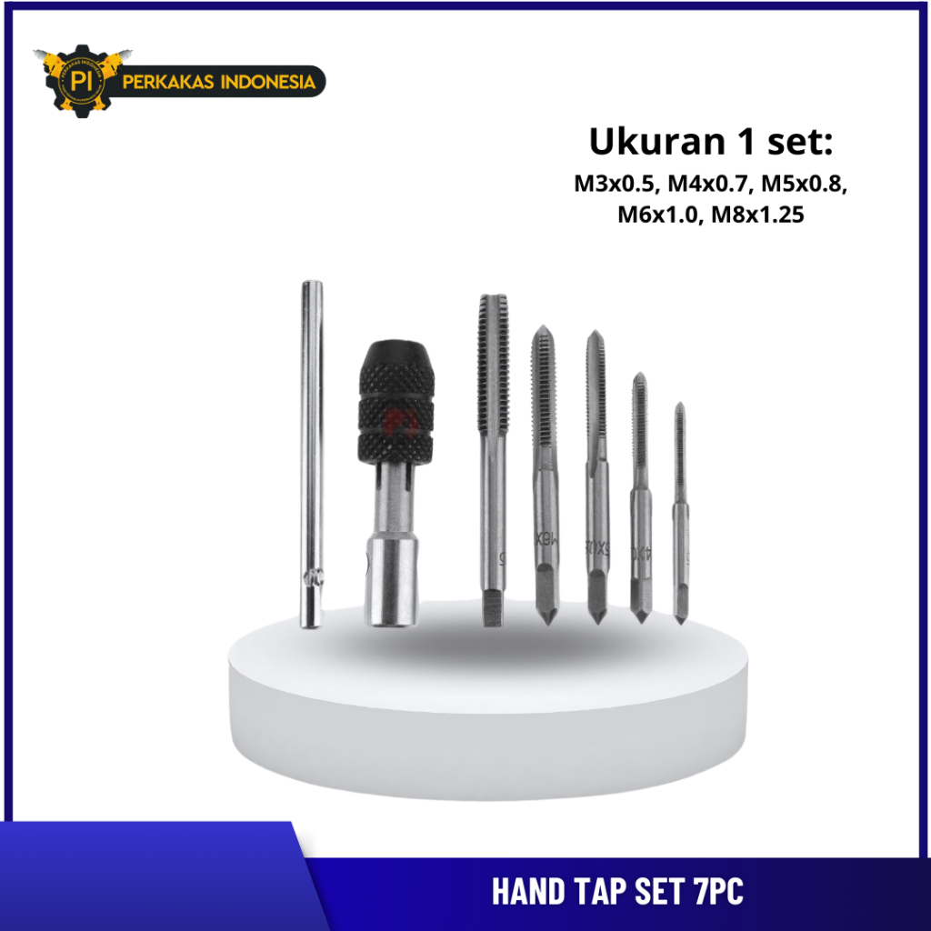 Jual Mata Bor Ulir SET 7pcs HSS Hand Tap Drill 7 pcs Pembuat Drat Baut M3-M12 Buka Pembikin ...