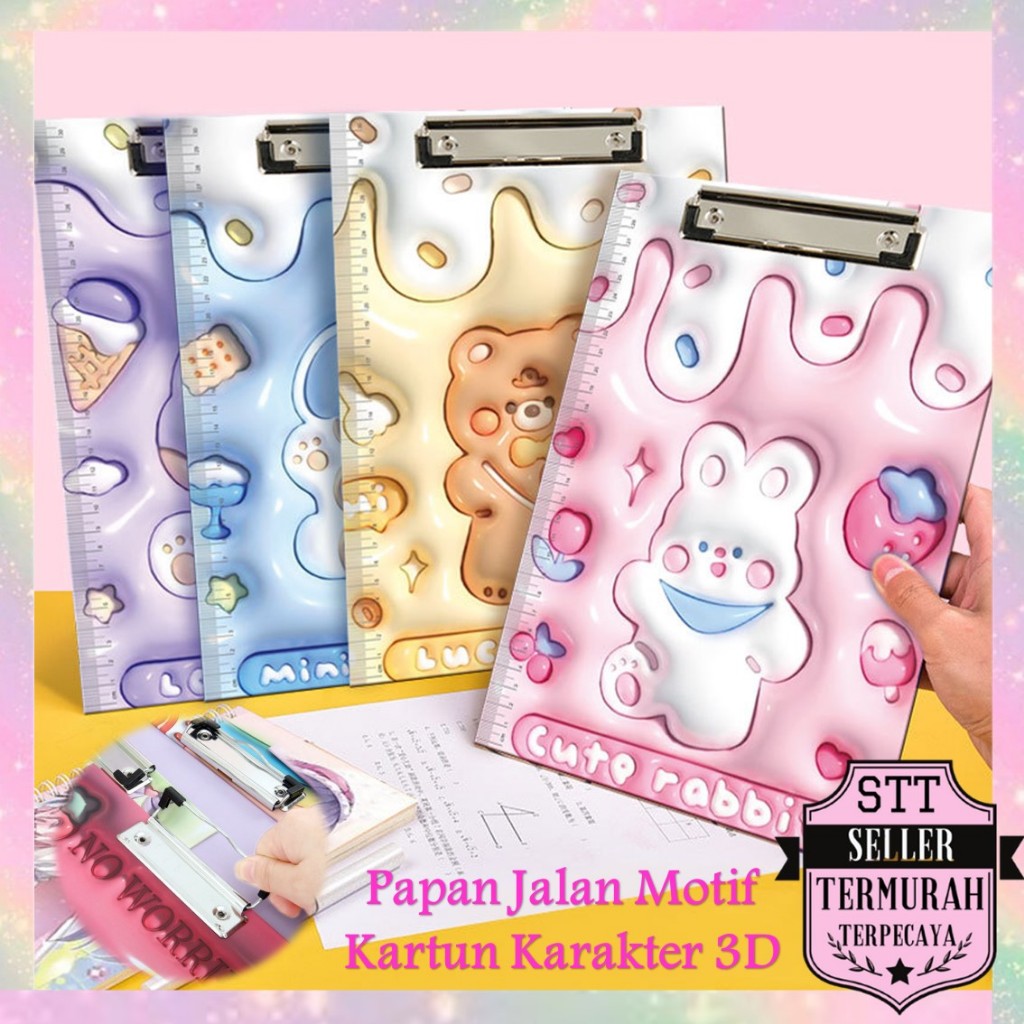 Jual STT Papan Jalan Motif Kartun Karakter 3D Papan Ujian A4 Clipboard ...
