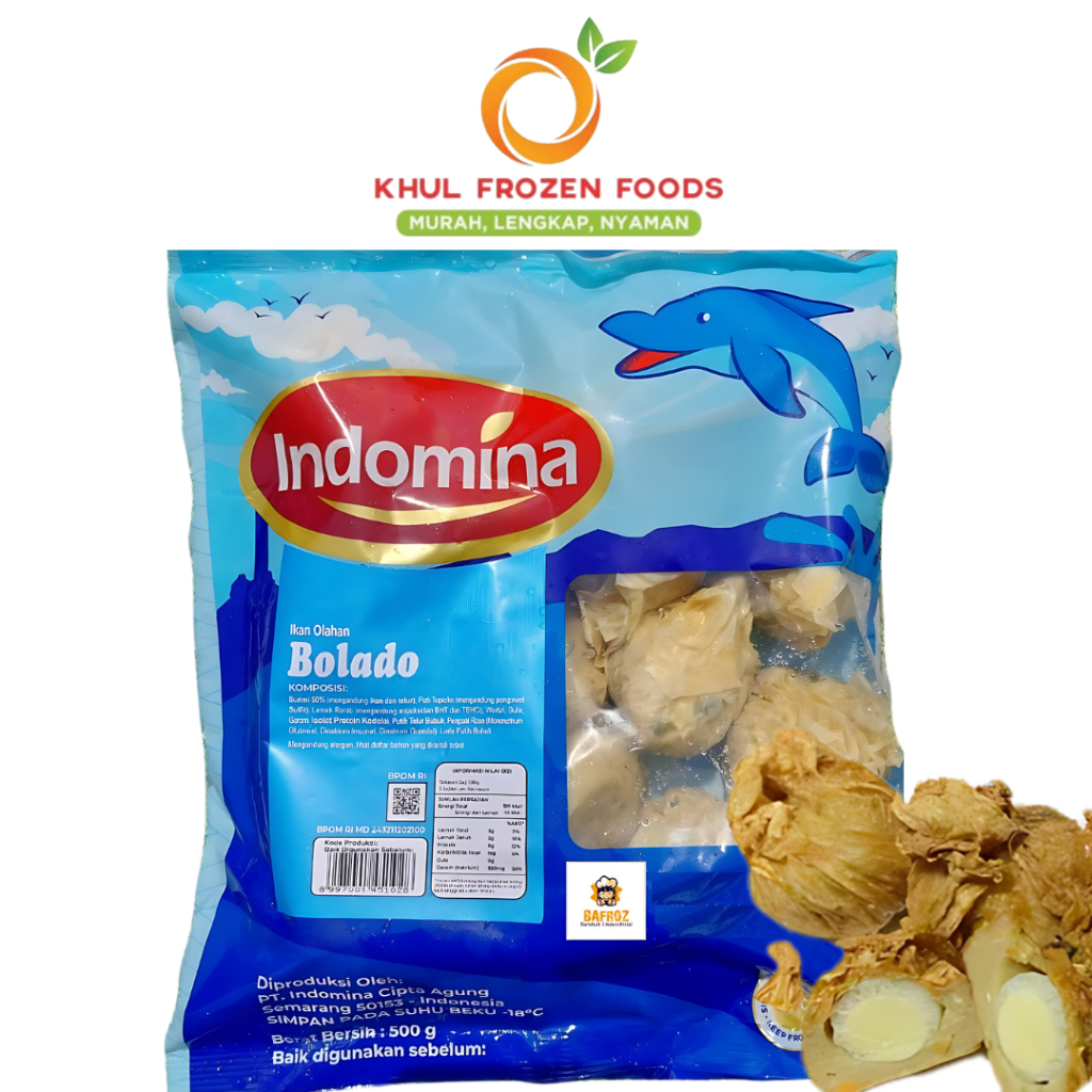 Jual Indomina Ikan Olahan Bolado 500Gr/ INDOMINA/ bakso ikan isi telur ...
