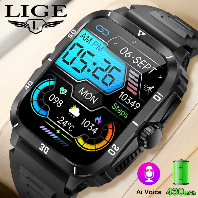 Jual LIGE Jam Tangan Pintar Original Tahan Air Layar HD 1,96 inci ...