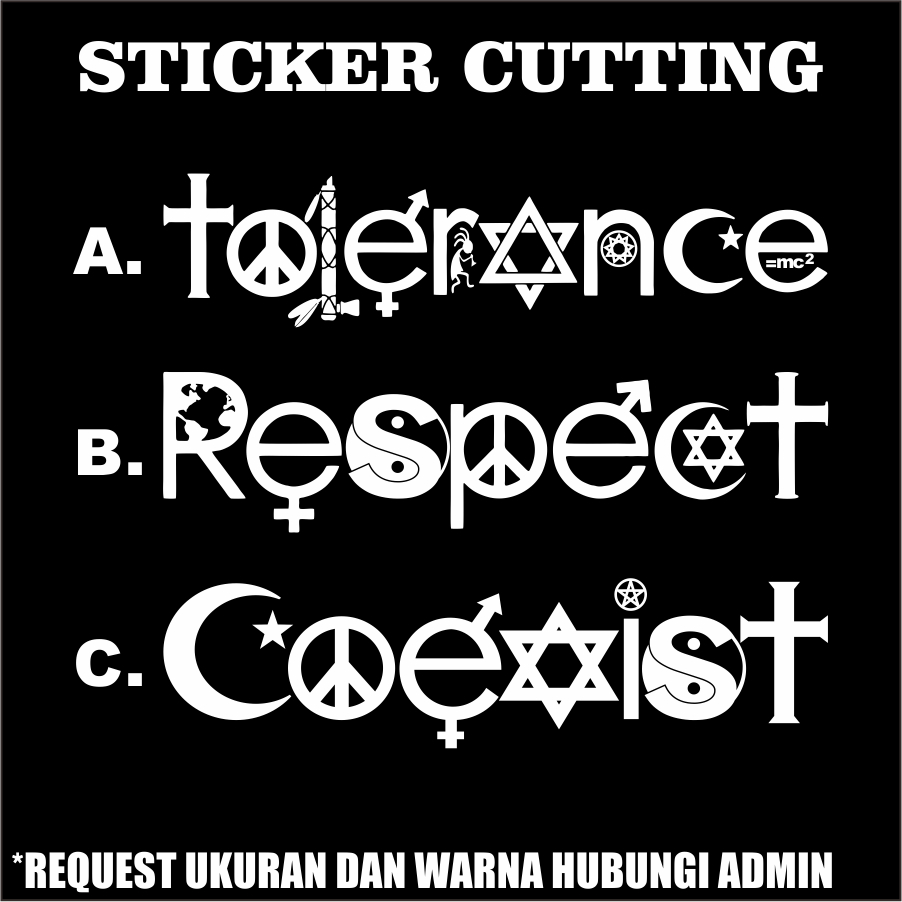 Jual Stiker Tolreansi / Sticker Cutting Tolerance - Respect - Coexist ...