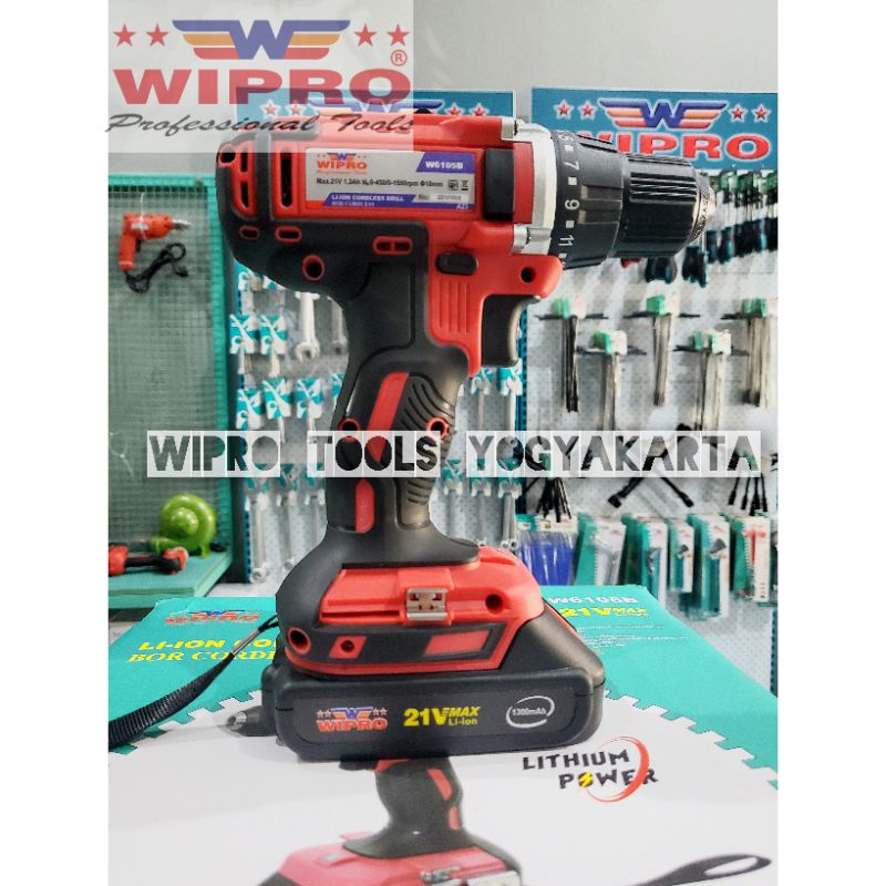 Jual Wipro Bor Tangan Cordless W-6105B 21 Volt | Shopee Indonesia