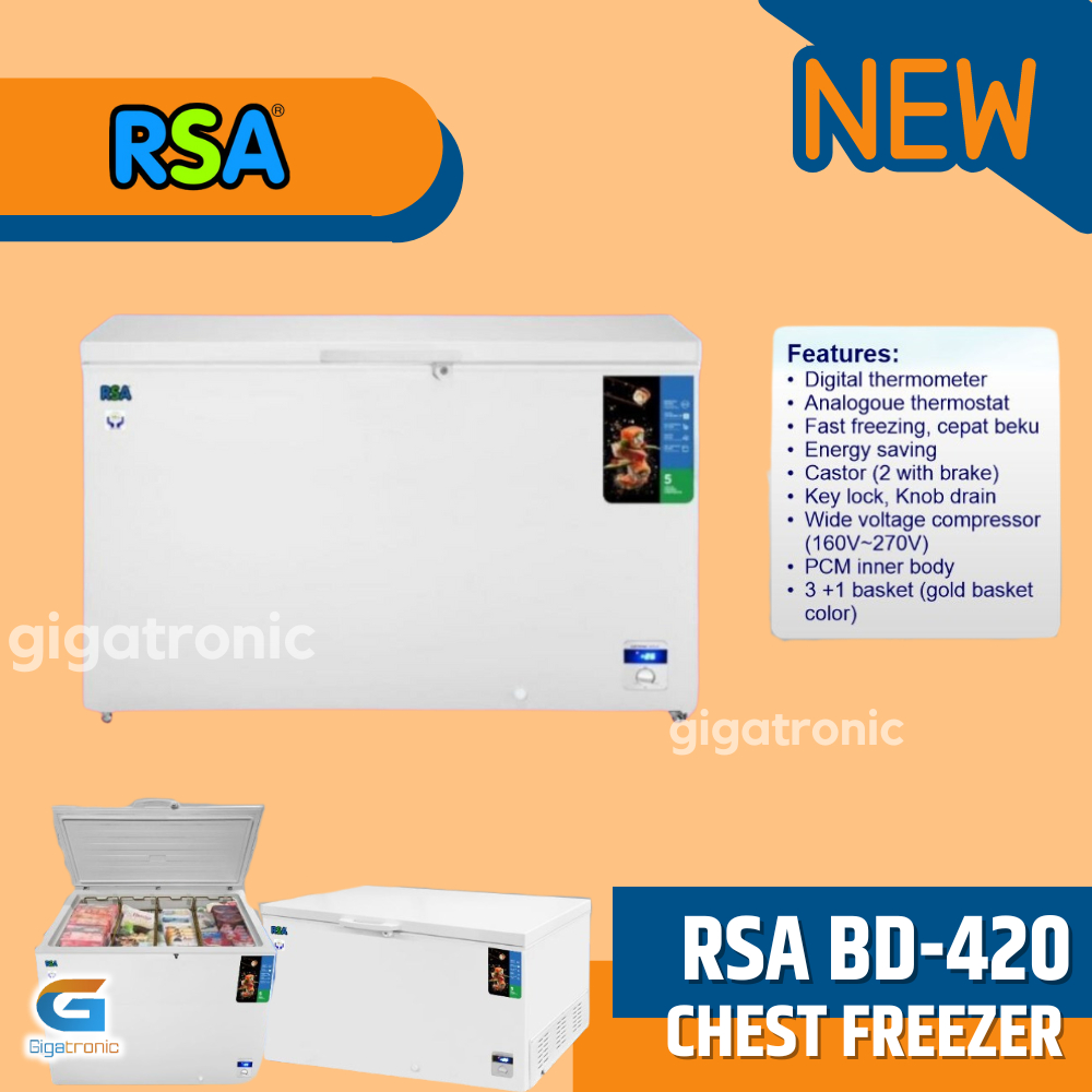 Jual RSA Chest Freezer BD-420 420Liter Fast Cooling / RSA BD420 / FREE ...