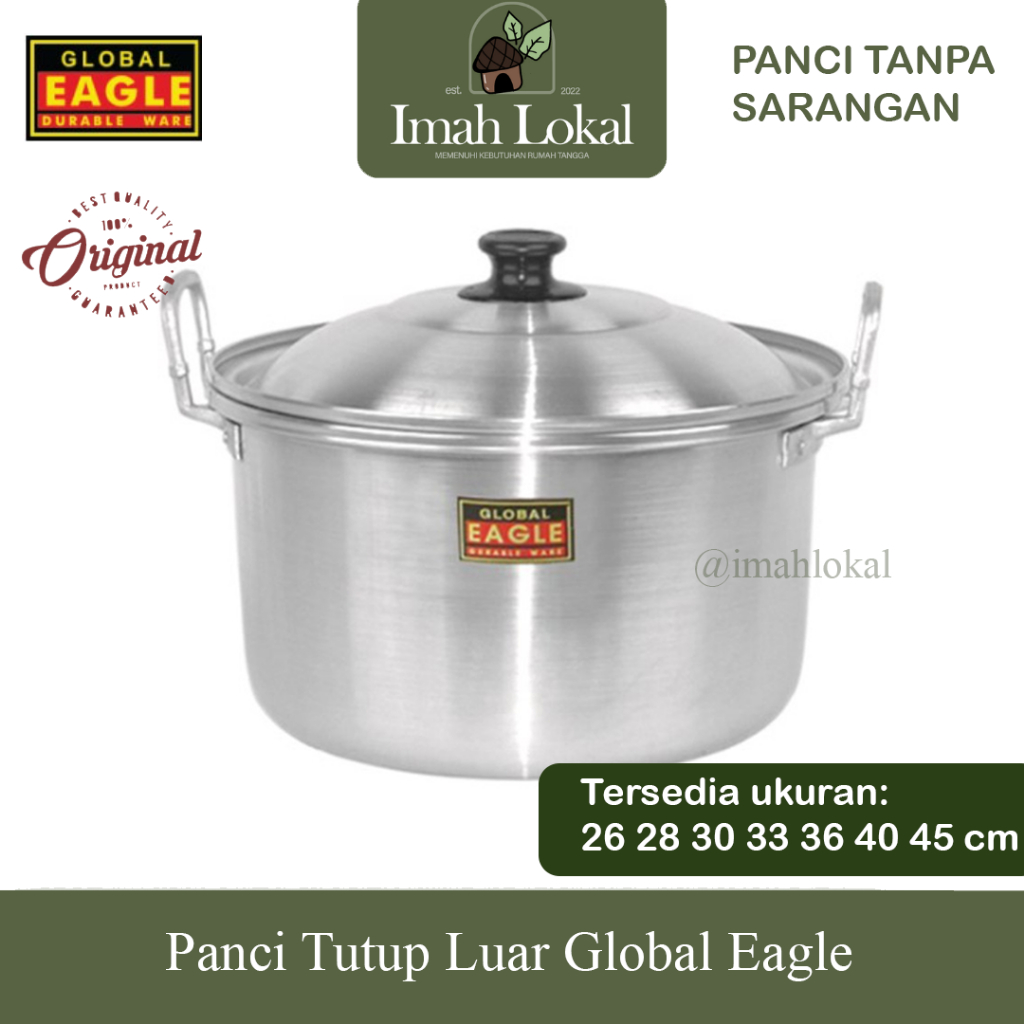 Jual Panci Tutup Luar Alumunium 26 28 30 33 36 40 45 cm/ Cooking pot Global Eagle - LGPTL ...