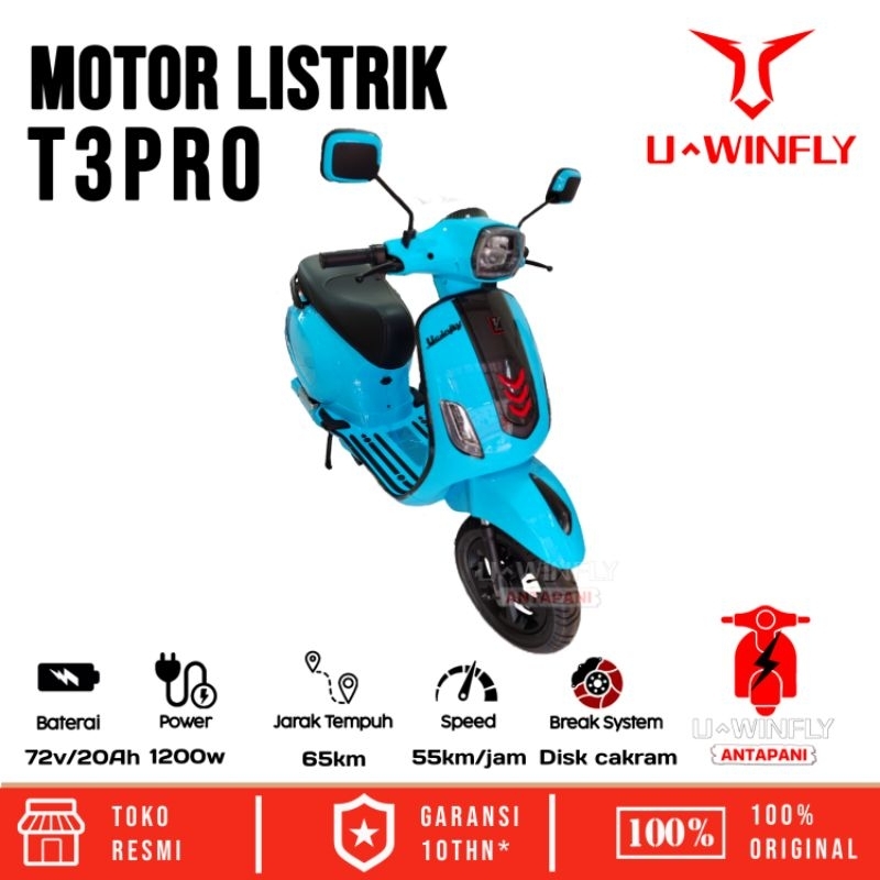 Jual Motor Listrik Uwinfly T3 Pro 1200 watt warna varian terbaru | Shopee Indonesia