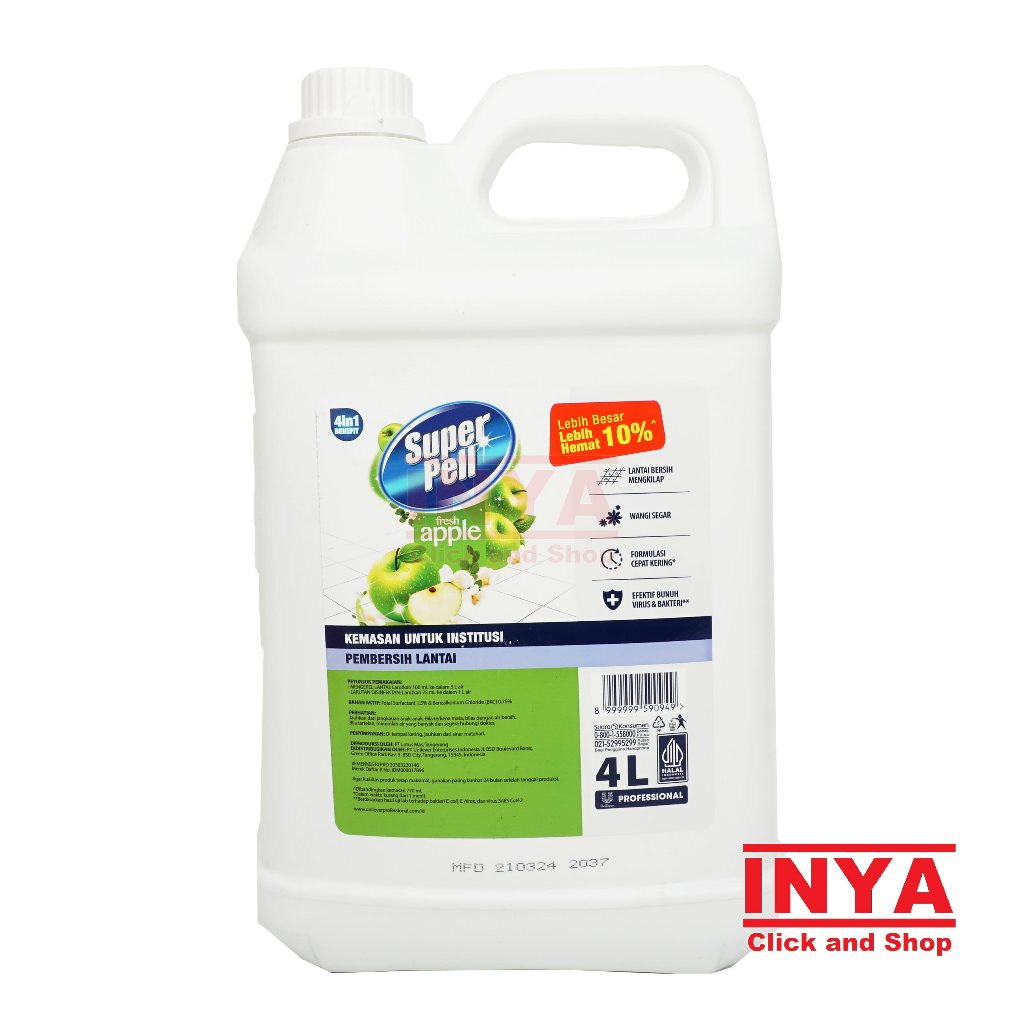 Jual Super Pell Fresh Apple 4L Botol Jerigen - Pembersih Lantai - Jerry ...