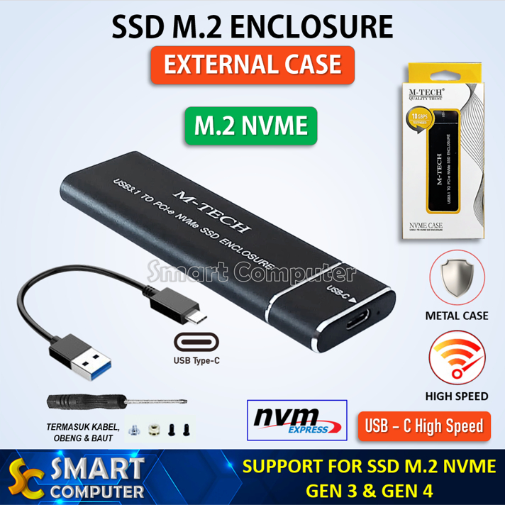 Jual Casing External SSD M.2 NVMe PCIe / M.2 SATA NGFF Type C / USB 3.0 ...