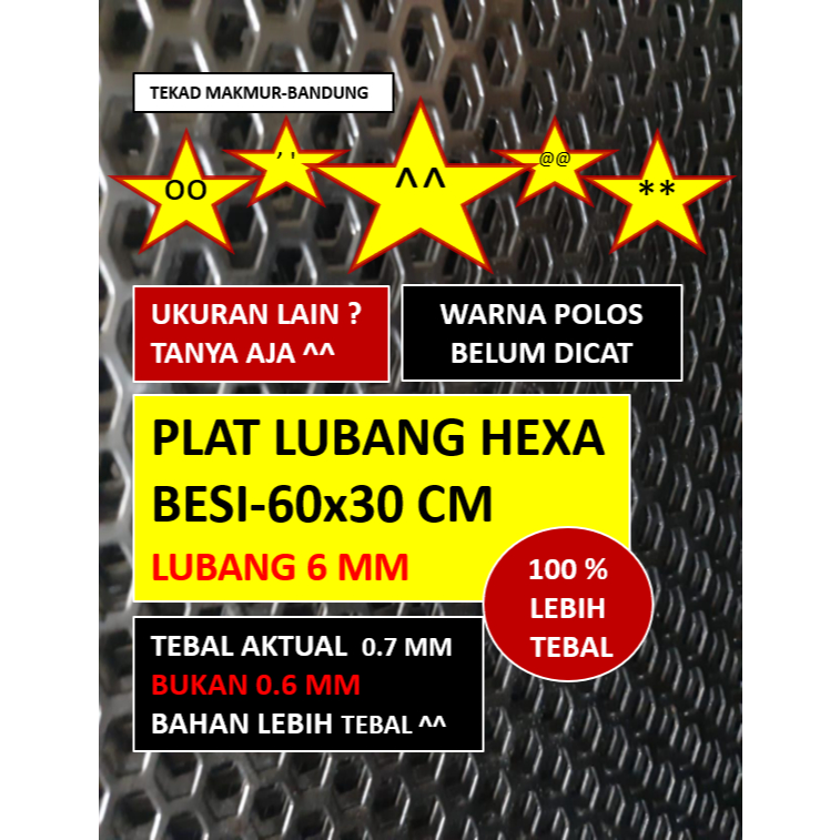Jual Plat 60x30 - Hexagonal Lubang 6 mm - Plat Besi Ram Speaker - Ram ...