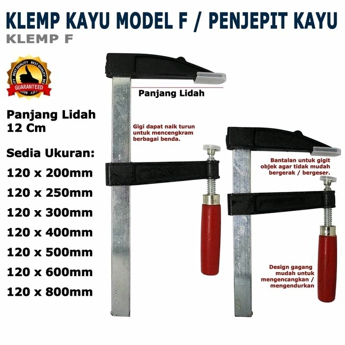 Jual KOALA Clamp Klem Klemp F Alat Penjepit Kayu Catok Press Kayu Lebar ...