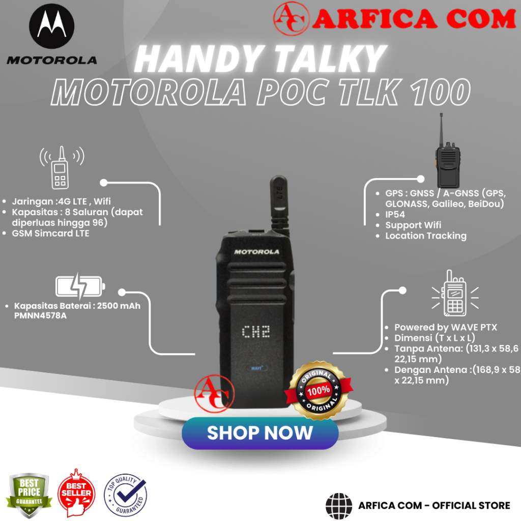 Jual Radio HT Motorola POC GSM Simcard LTE Wifi Wave PTX TLK100 TLK-100 | Shopee Indonesia